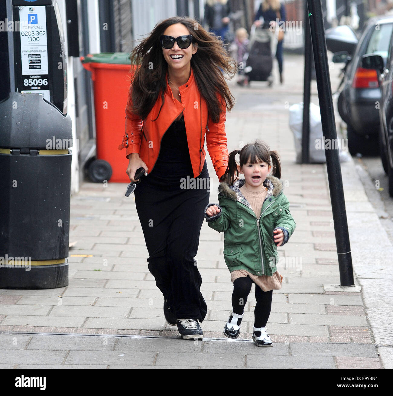 Myleene Klass out in London with her daughter Featuring: Myleene Klass ...