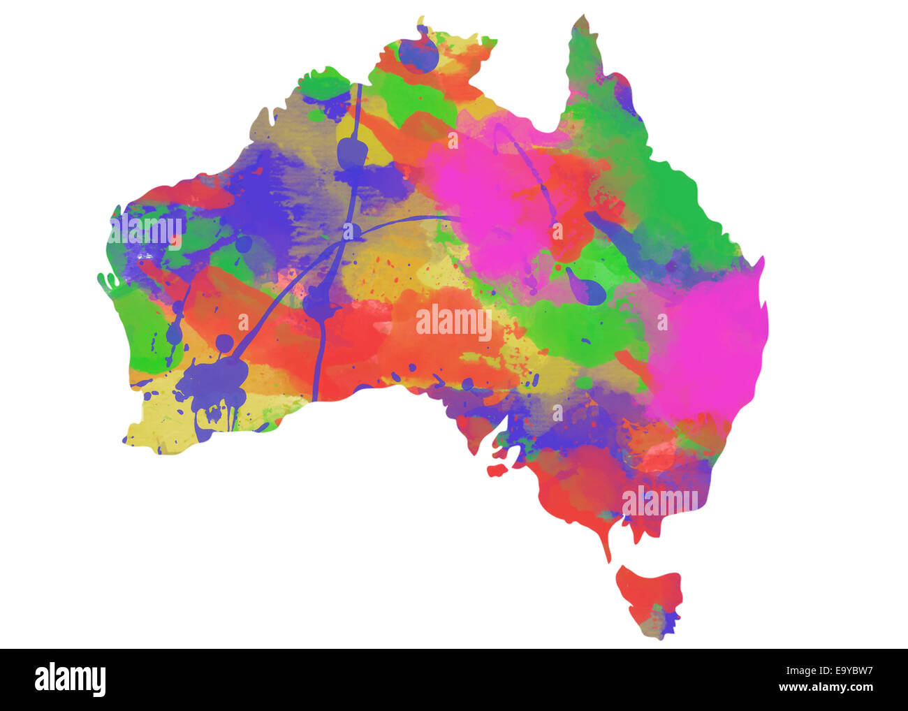 Australia Watercolor Map Stock Photo - Alamy
