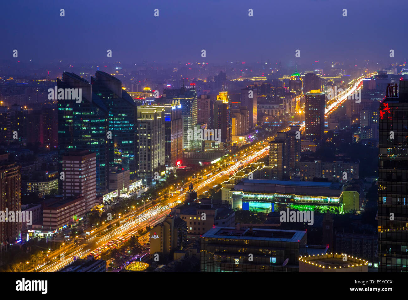 Beijing city building night Stock Photo - Alamy