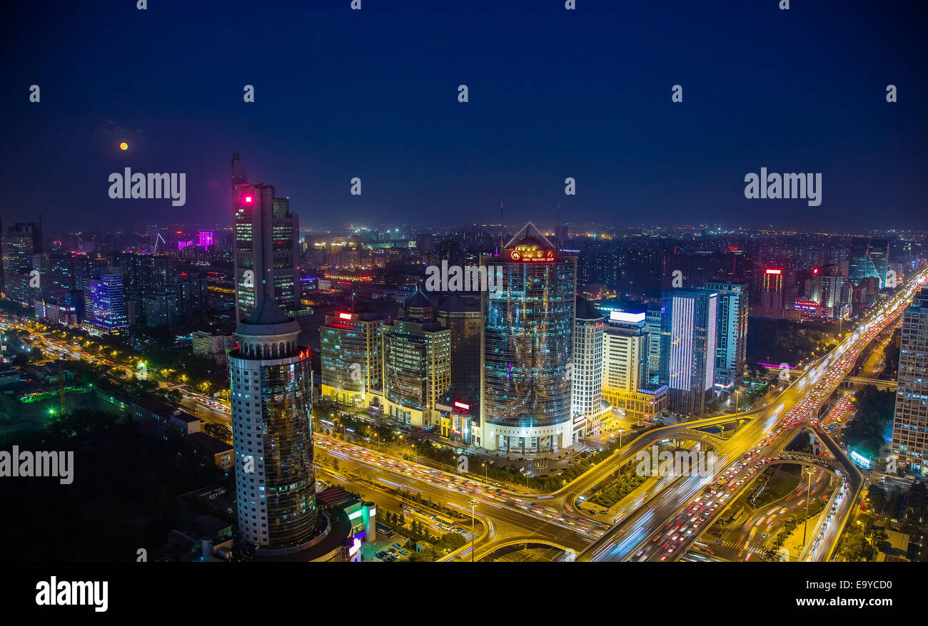 Beijing city building night Stock Photo - Alamy