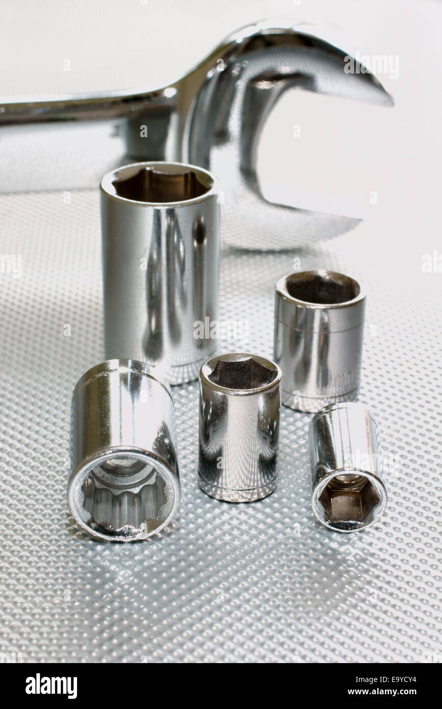 Mechanics sockets and Spanners an abstract engineering concept Stock ...