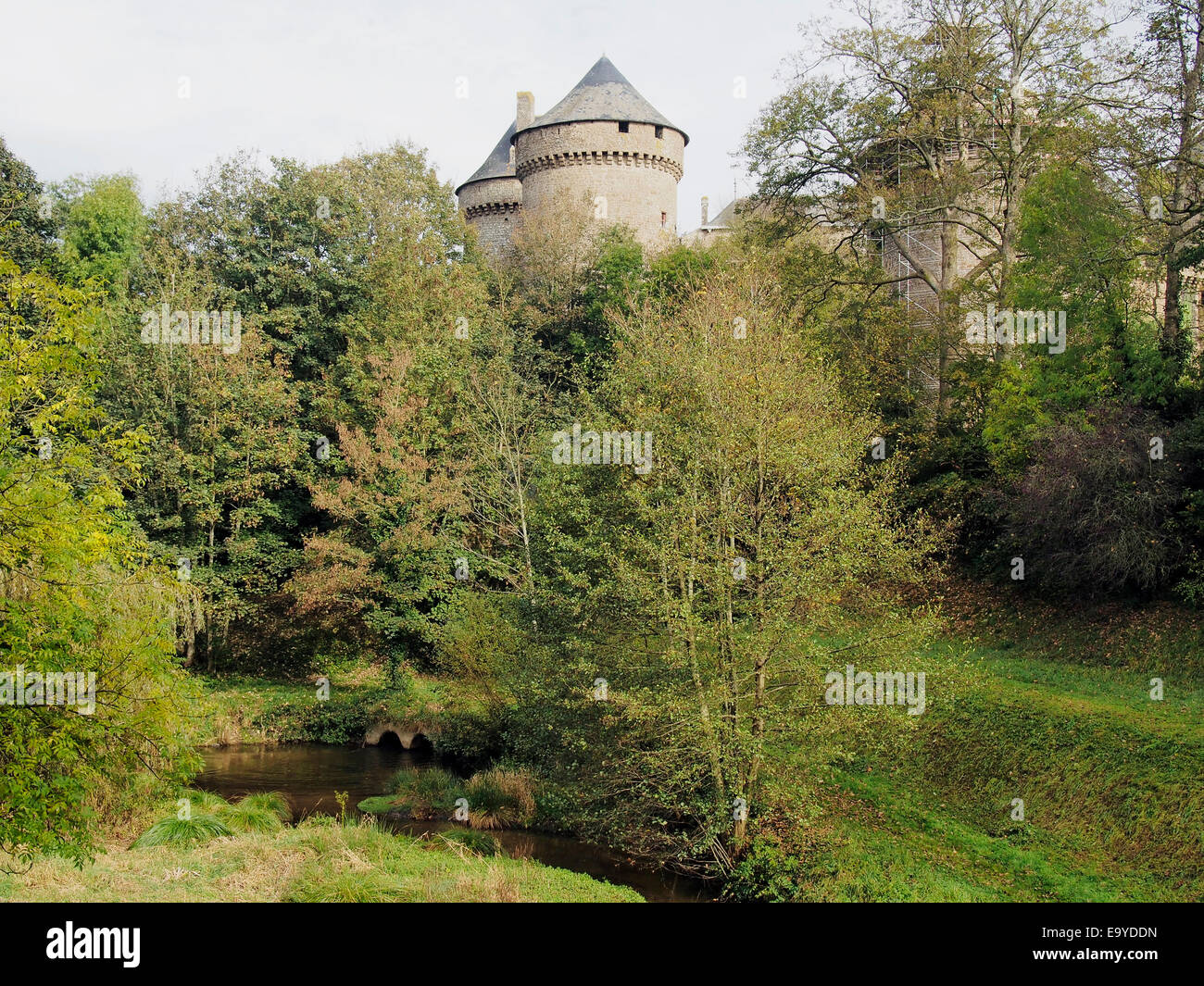 The castle in Lassay-les-Châteaux a picturesque large village/small ...