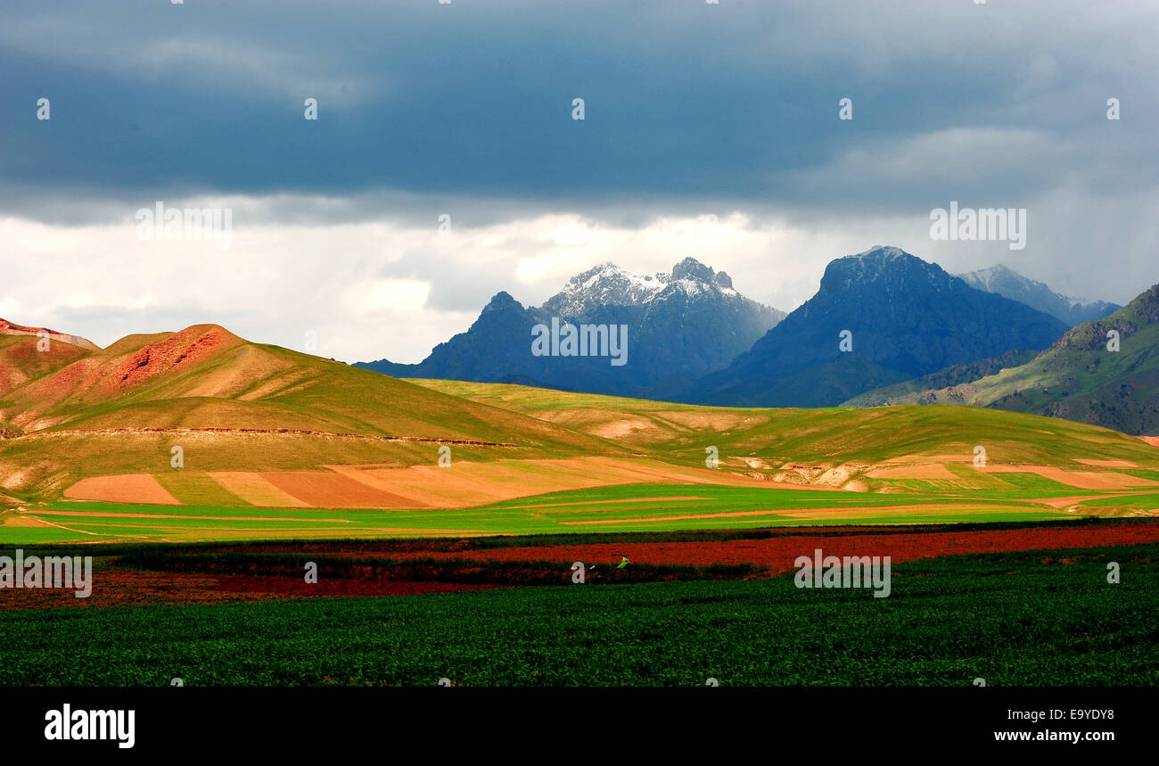 Thatcher mountain scenery of Qinghai Qilian Stock Photo - Alamy