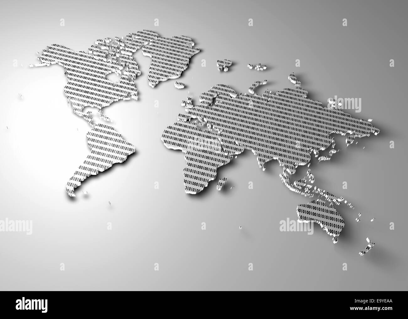 World map with binary numbers as texture Stock Photo - Alamy