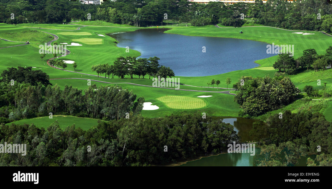 Panoramic view lush golf course hi-res stock photography and images - Alamy