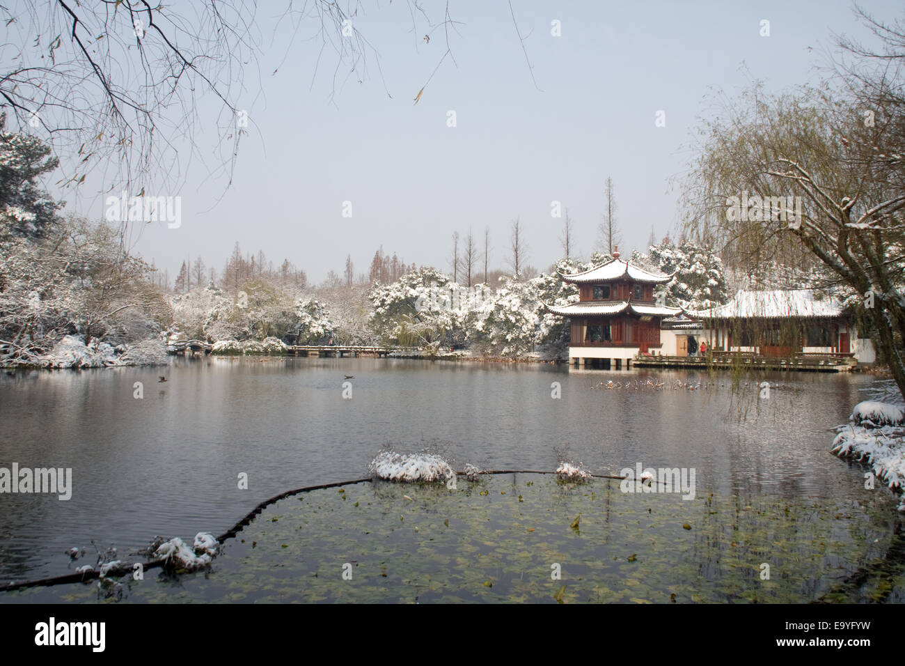 Hangzhou West Lake Quyuanfenghe Snow Stock Photo - Alamy