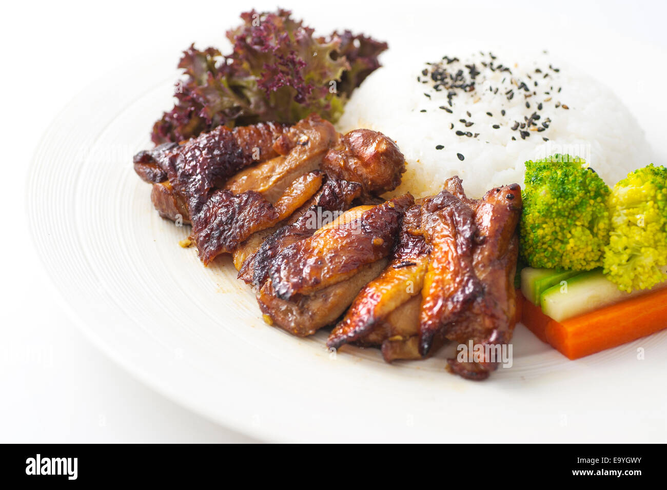 Rice with chicken wings Stock Photo - Alamy