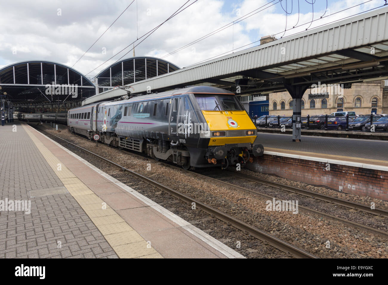 East Coast Class 91 locomotive 91110 'Battle of Britain Memorial Flight ...