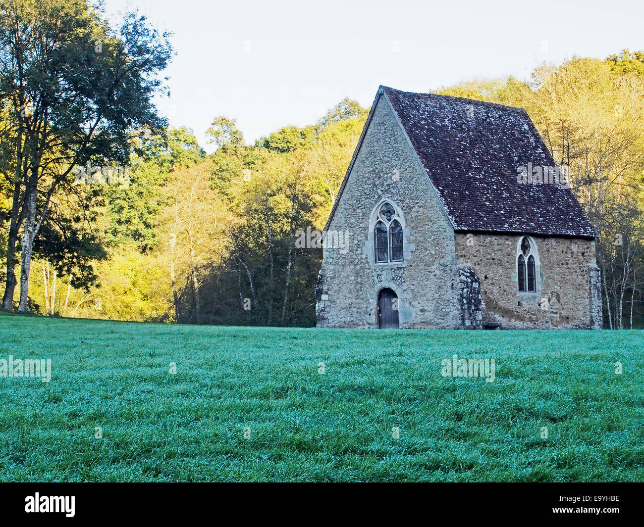 The 15th century chapel of St Ceneri in the beautiful historic village ...