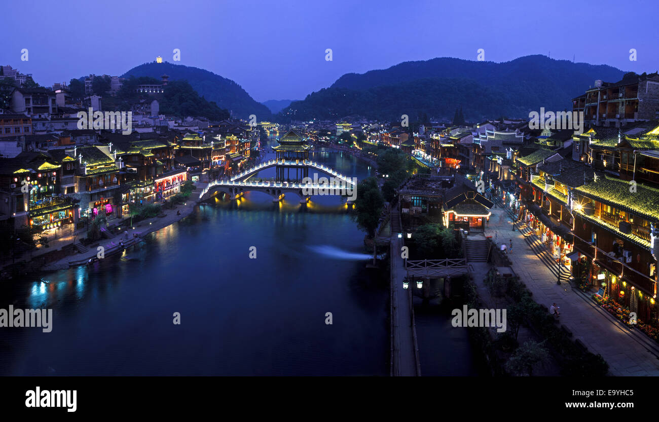 The ancient city of Fenghuang in Hunan Stock Photo - Alamy