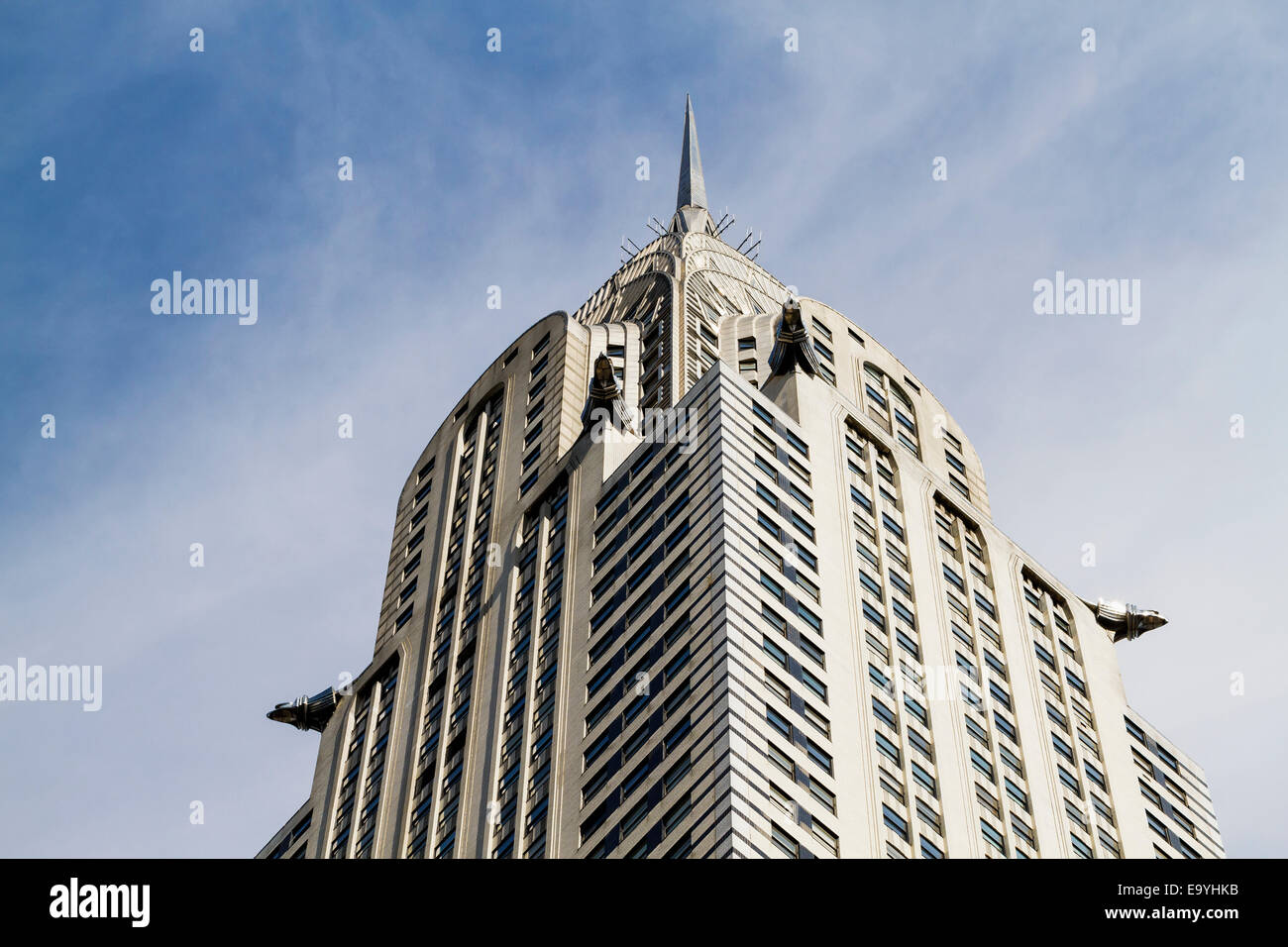 Steel gargoyles, depicting American eagles, on the Chrysler Building ...