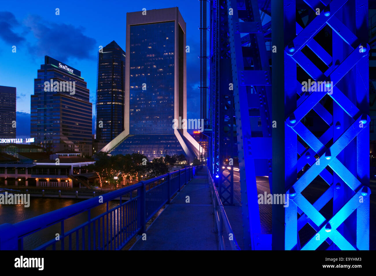 MAIN STREET BRIDGE DOWNTOWN SKYLINE JACKSONVILLE FLORIDA USA Stock ...
