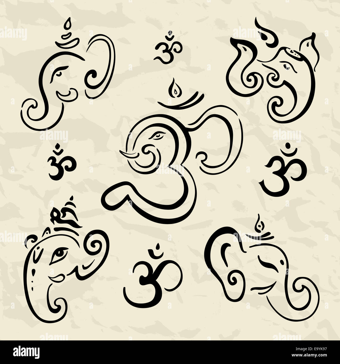Ganesha Hand drawn illustration Stock Photo - Alamy