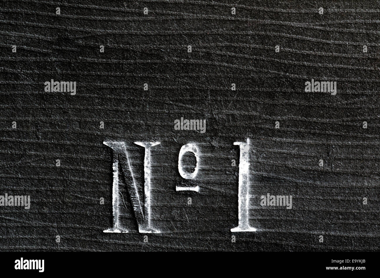 number one inscription on dark background Stock Photo - Alamy