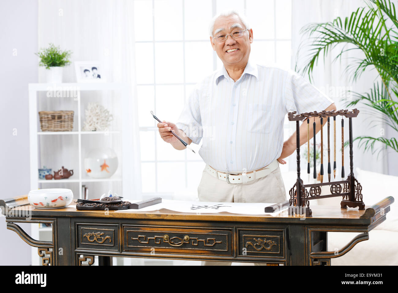 Man 70 years, home, portrait hi-res stock photography and images - Alamy