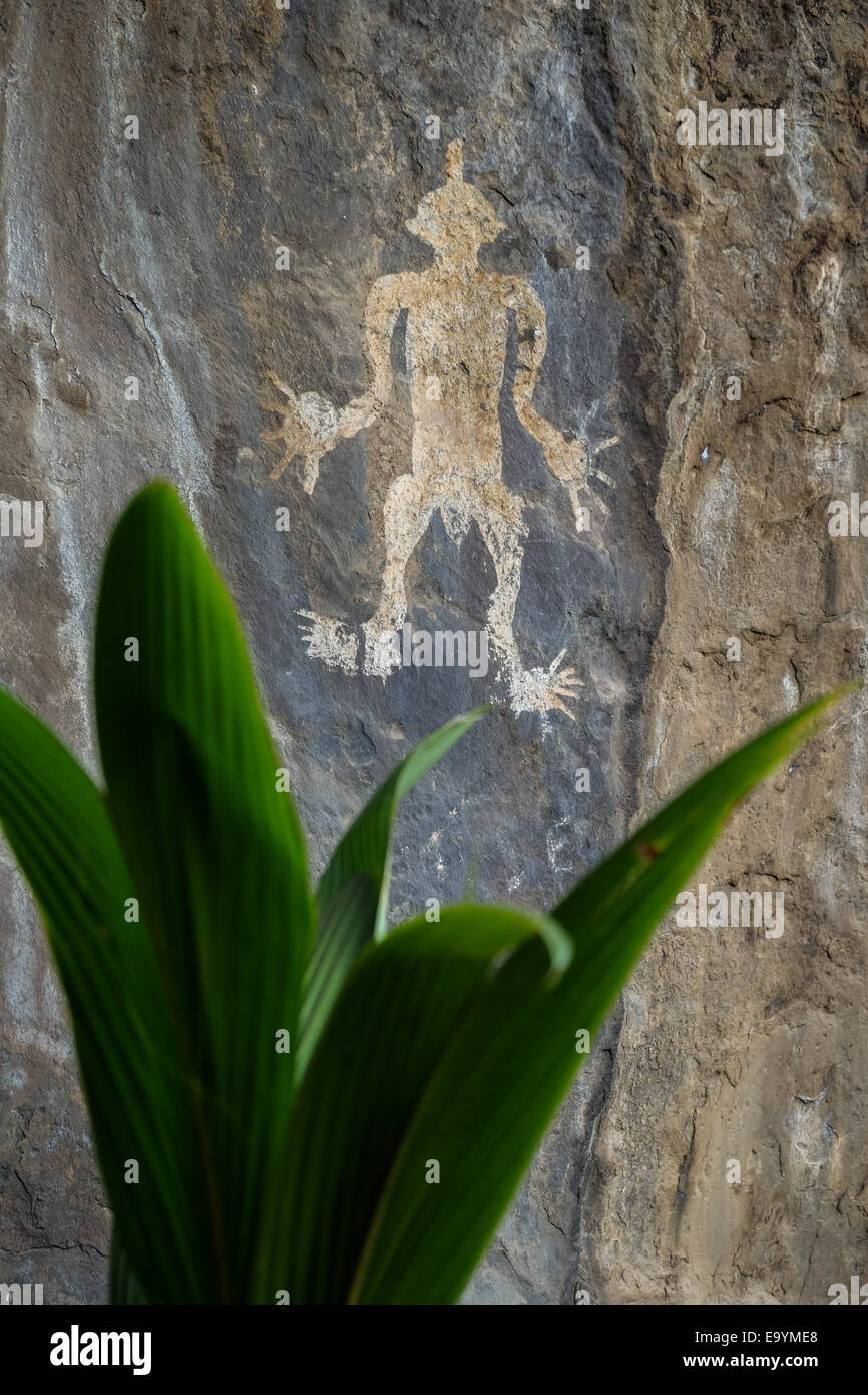 Archaeological rock painting at a small village of Lamagute in Lembata ...