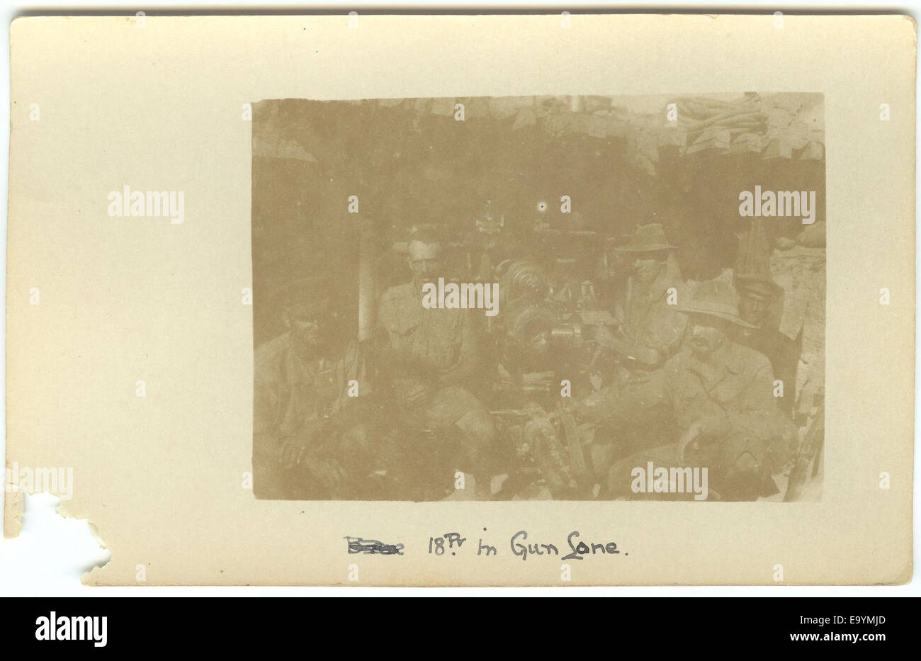 A photograph of soldiers positioned in Gun Lane, likely during the ...