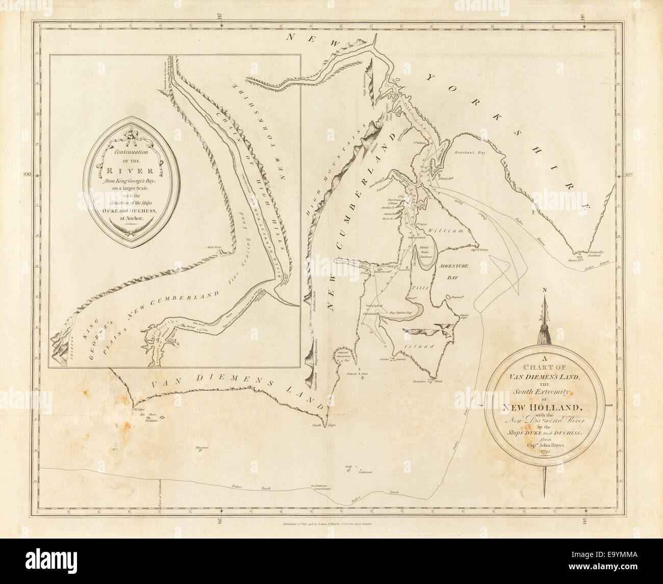 19th century van diemens land map hi-res stock photography and images ...
