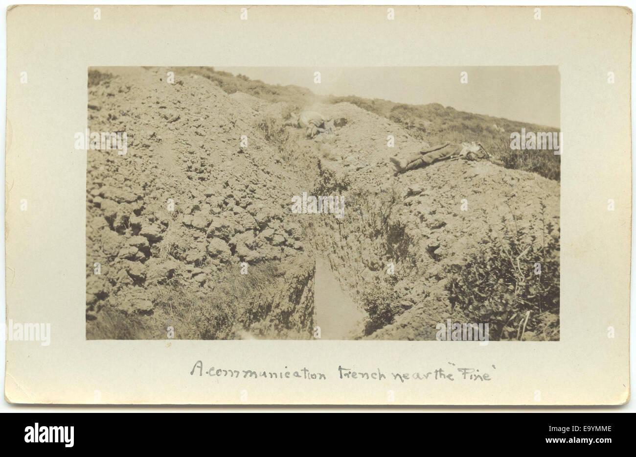 A photograph showing a communication trench near Lone Pine in Gallipoli ...