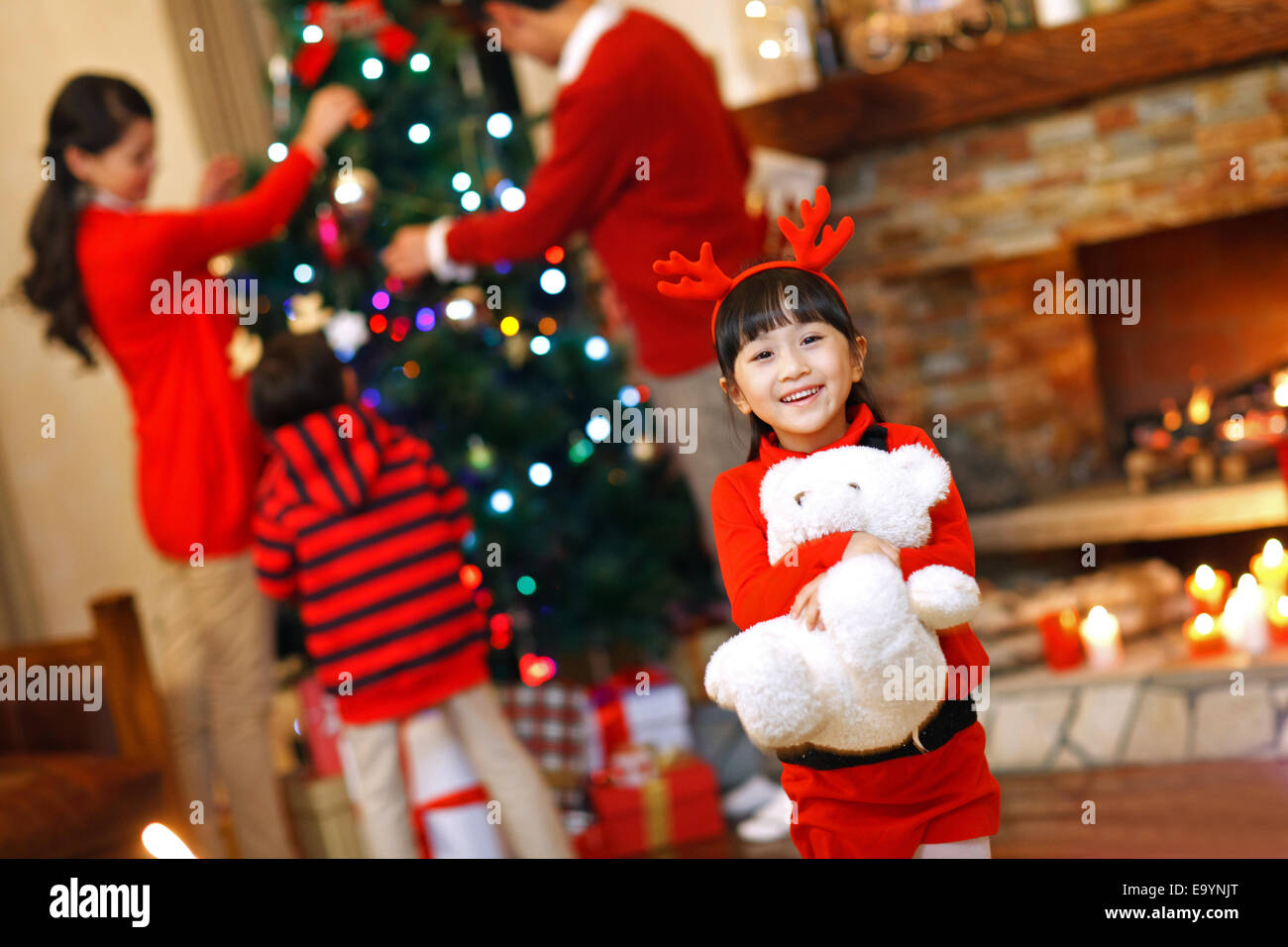 Family on Christmas Stock Photo - Alamy