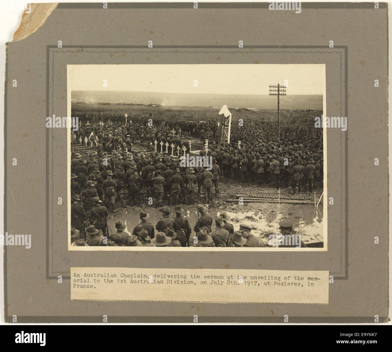 This image shows an Australian Chaplain delivering a sermon during the ...