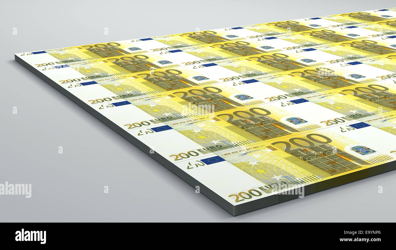 200 euro banknote paper currency Stock Photo - Alamy