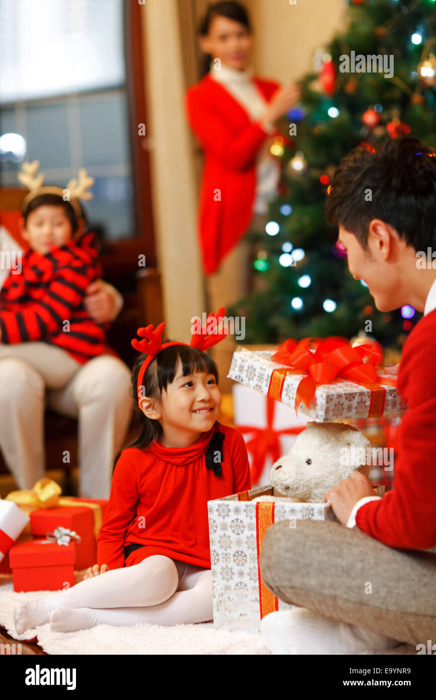 Family on Christmas Stock Photo - Alamy