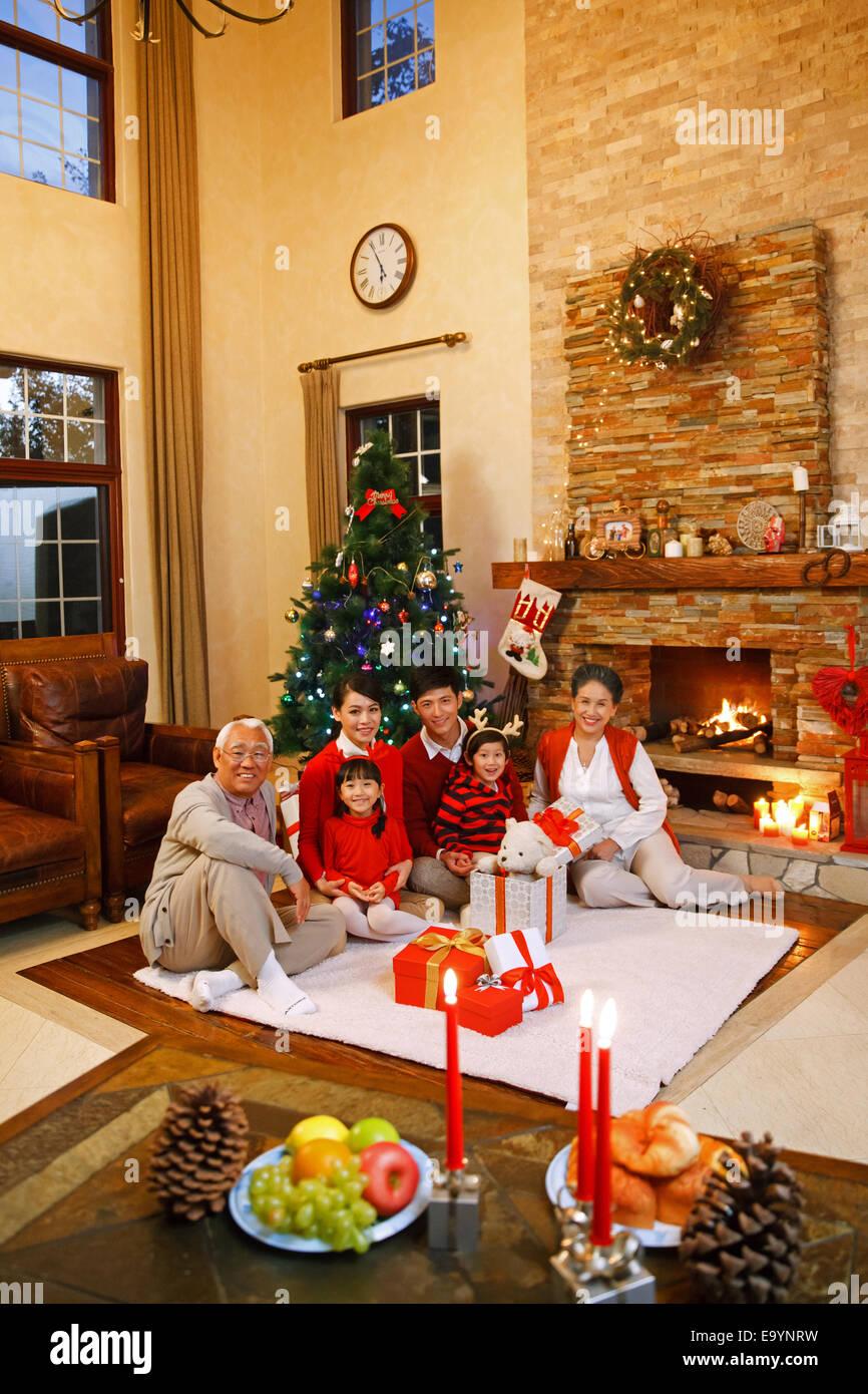 Family on Christmas Stock Photo - Alamy