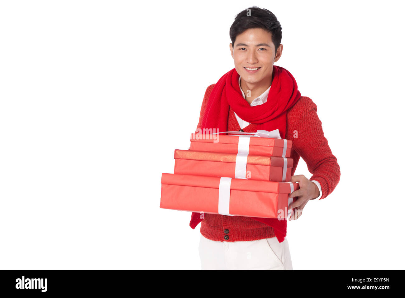 Family on white standing Cut Out Stock Images & Pictures - Alamy