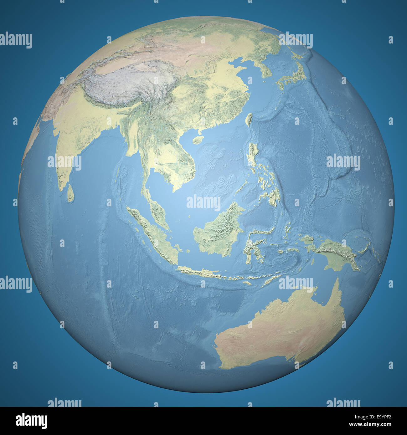 Earth model planet featuring the continent of Asia including China ...