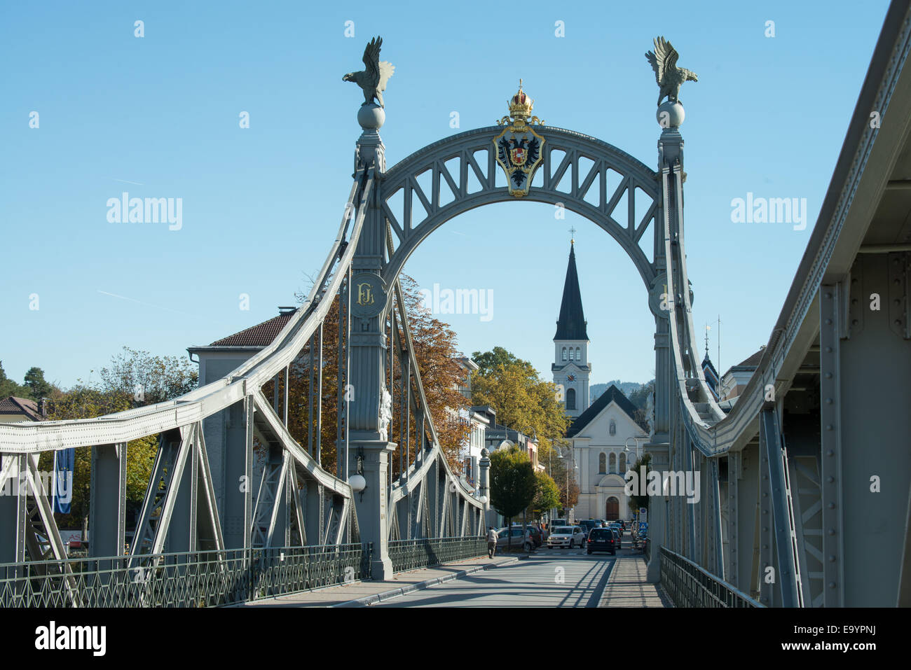 The Salzach Bridge between Oberndorf, Austria and Laufen, Germany, 03 ...