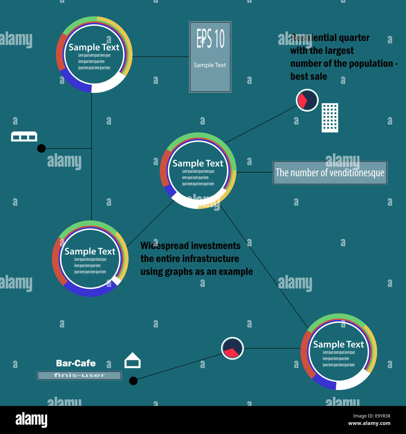 Economic infographics infrastructure development in a residential ...
