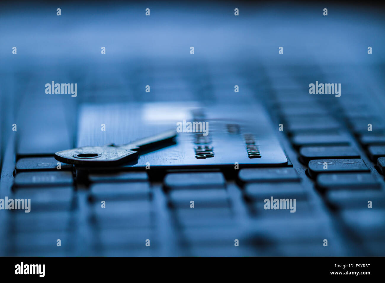 Secure credit card for online payment. Key as symbol of security Stock ...