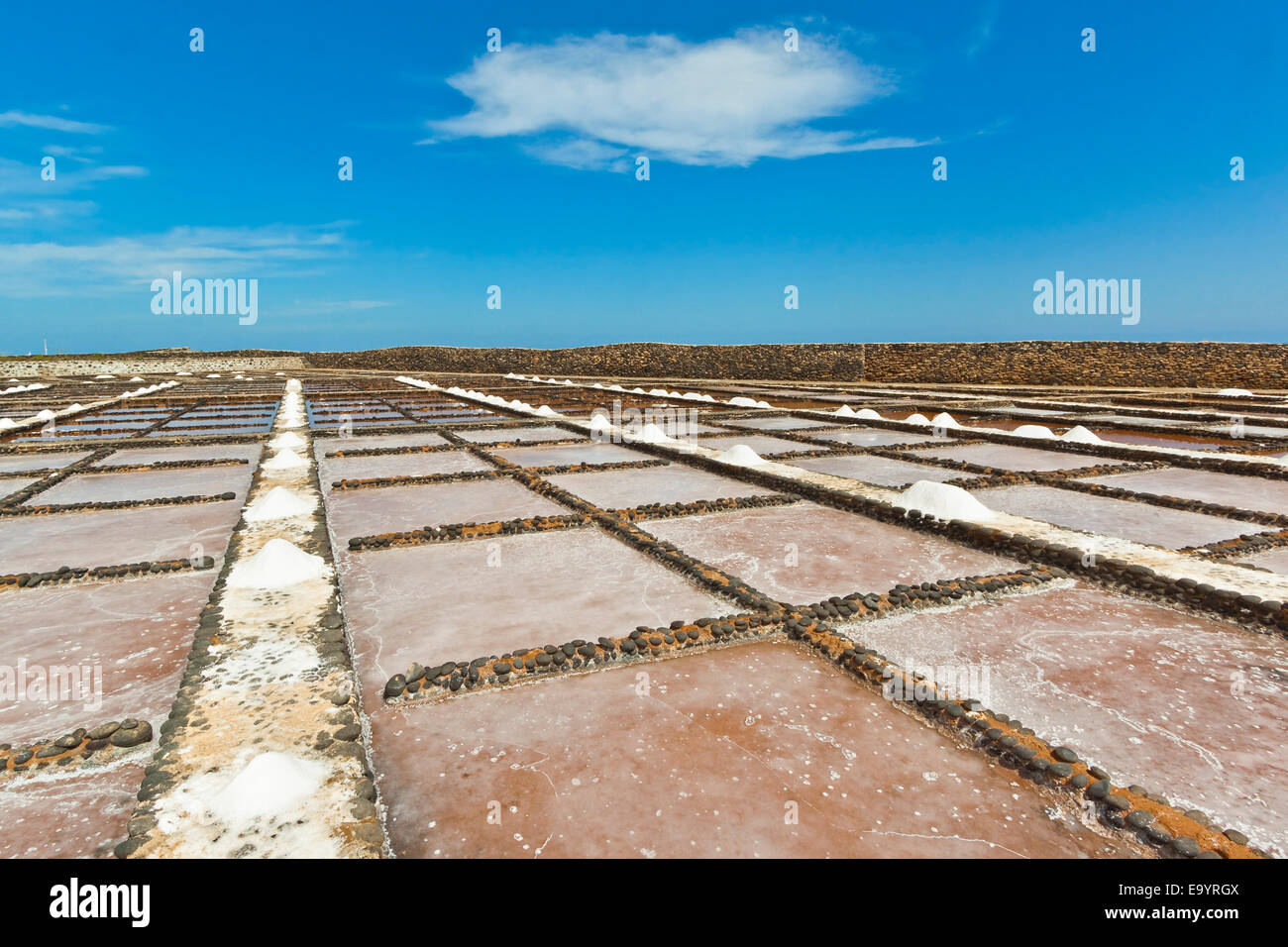 Salt pans still in use at El Carmen Salinas & Salt Museum on the E ...