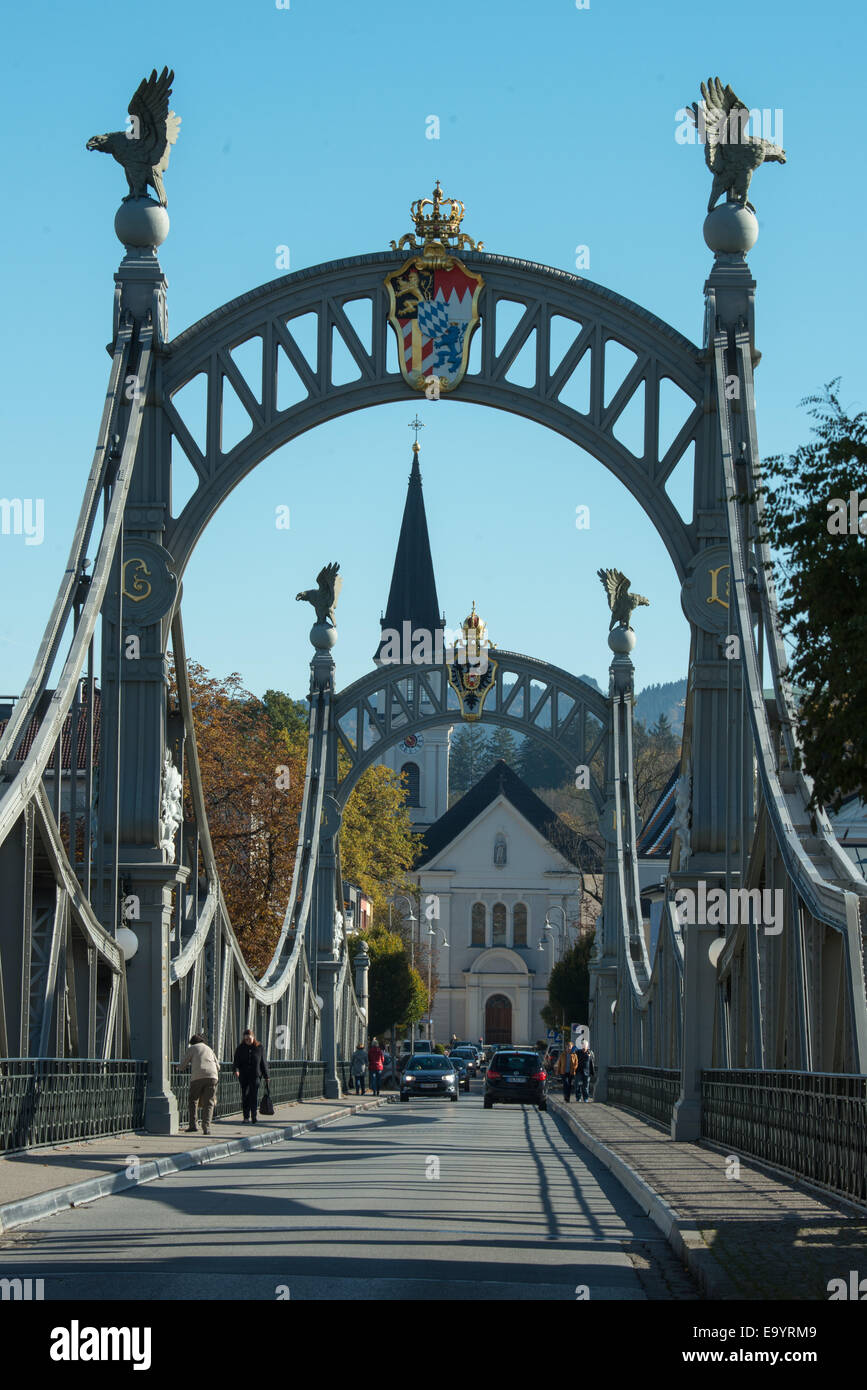 The Salzach Bridge between Oberndorf, Austria and Laufen, Germany, 03 ...