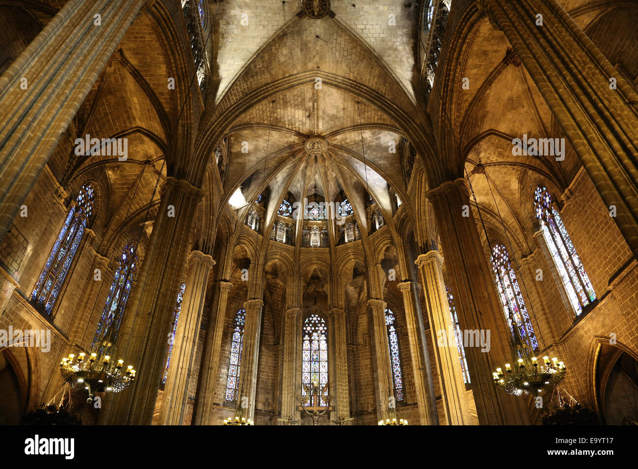 Spain. Catalonia. Barcelona Cathedral. Inside. Apse. 13th century Stock ...