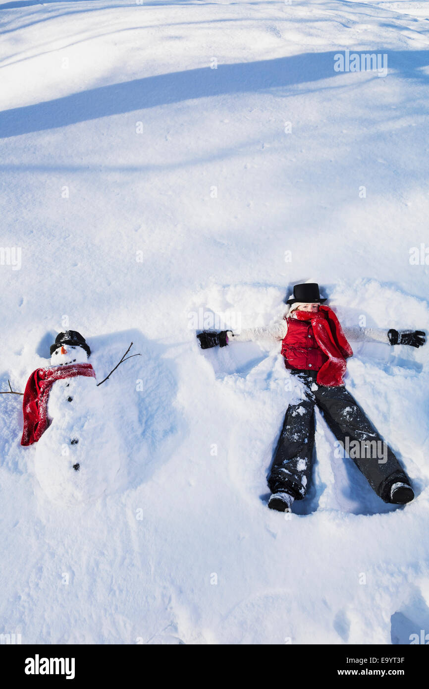 Children snow angel hi-res stock photography and images - Alamy