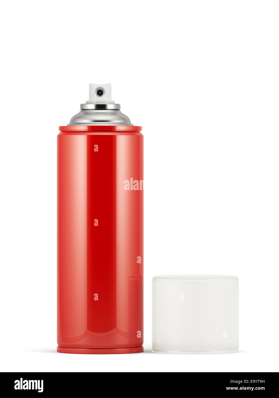 3d render of blank red spray paint can with cap Stock Photo - Alamy