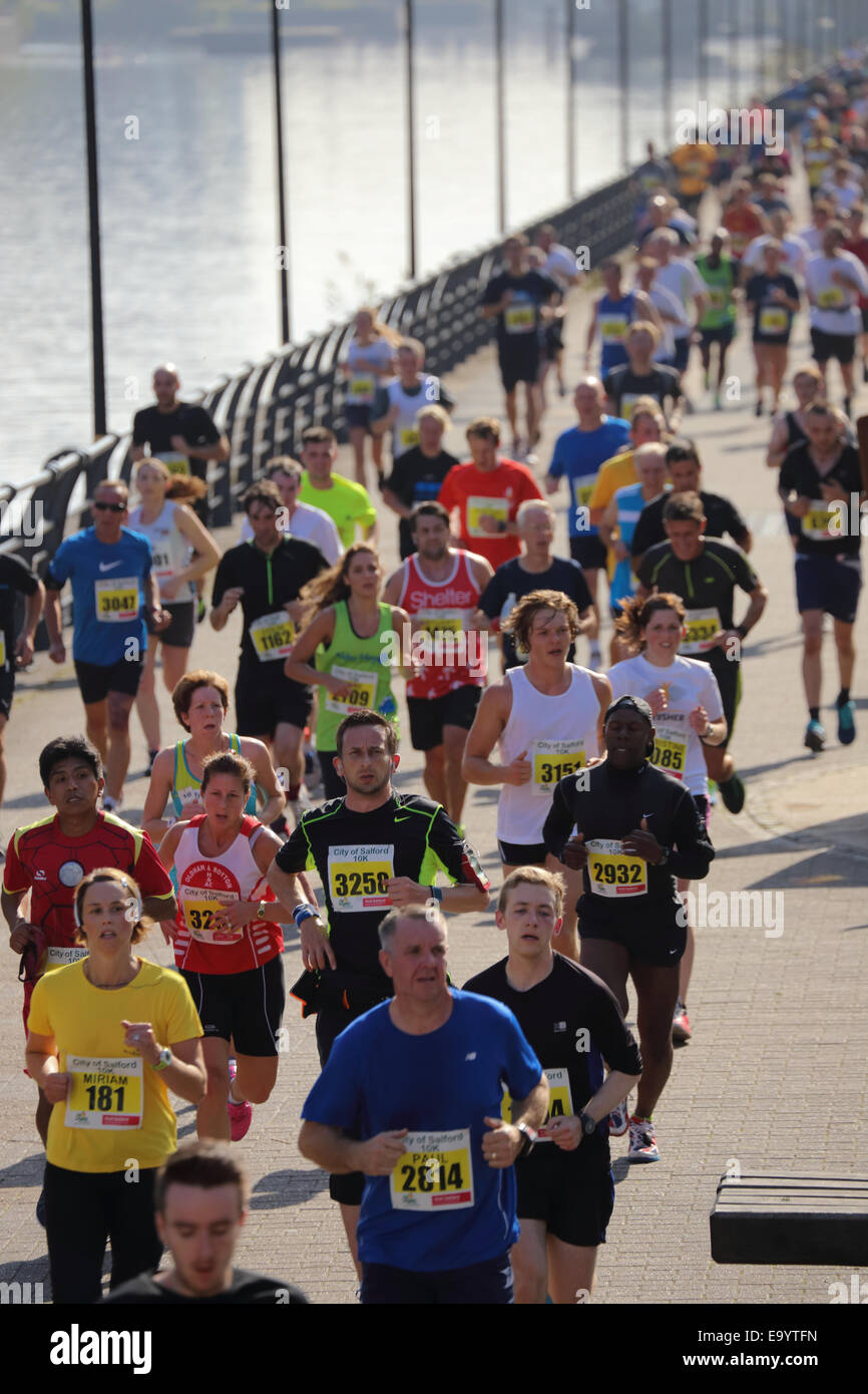 Runners in a Manchester road race Stock Photo - Alamy
