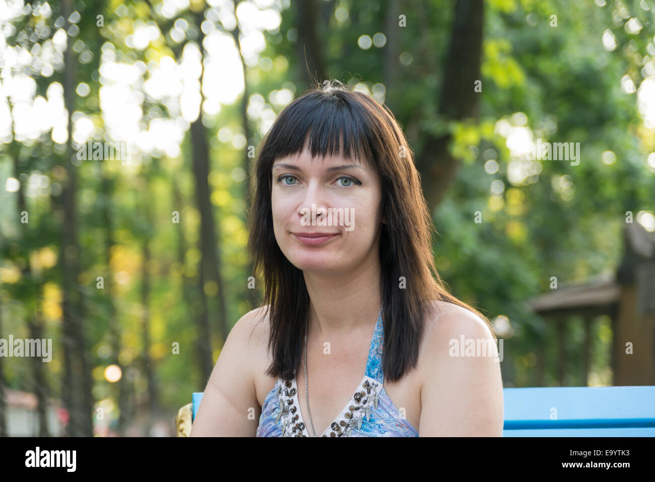 a portrait of a nice girl smiling Stock Photo - Alamy