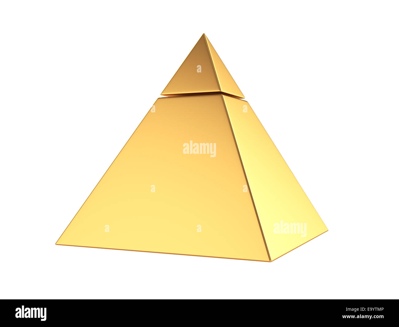 3d render of golden pyramid isolated on white background Stock Photo ...
