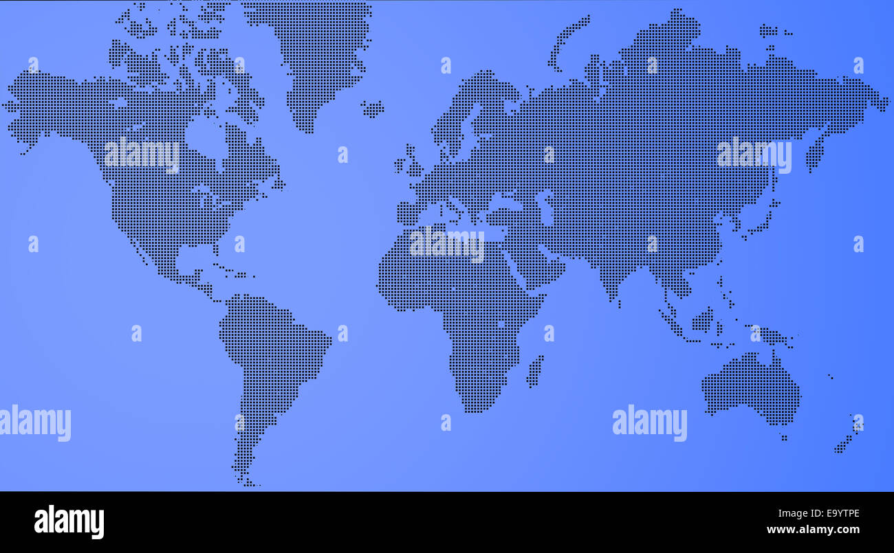 3d illustration of the world map in blue color Stock Photo - Alamy