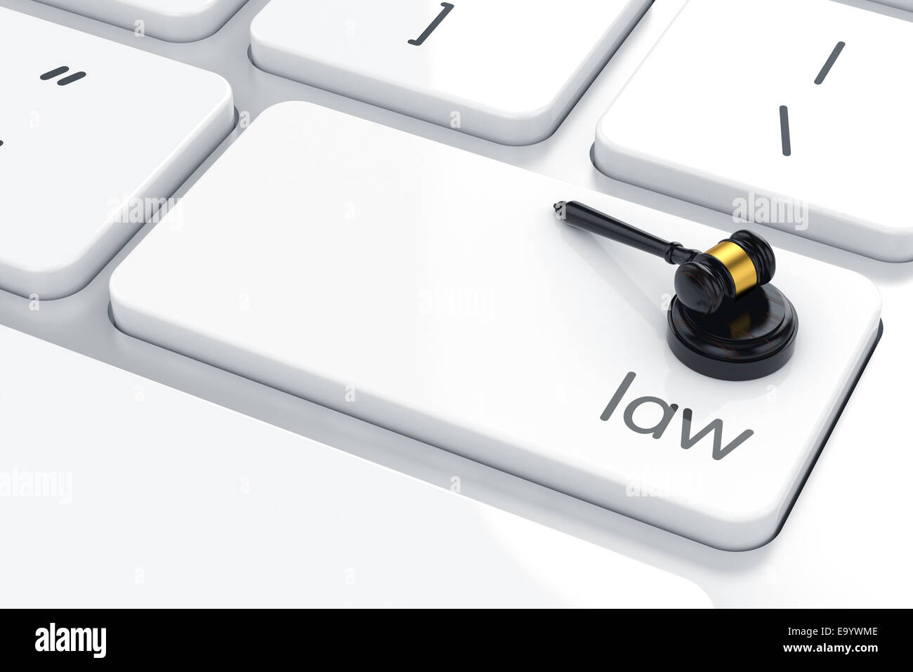 Judge gavel button on keyboard with soft focus Stock Photo - Alamy