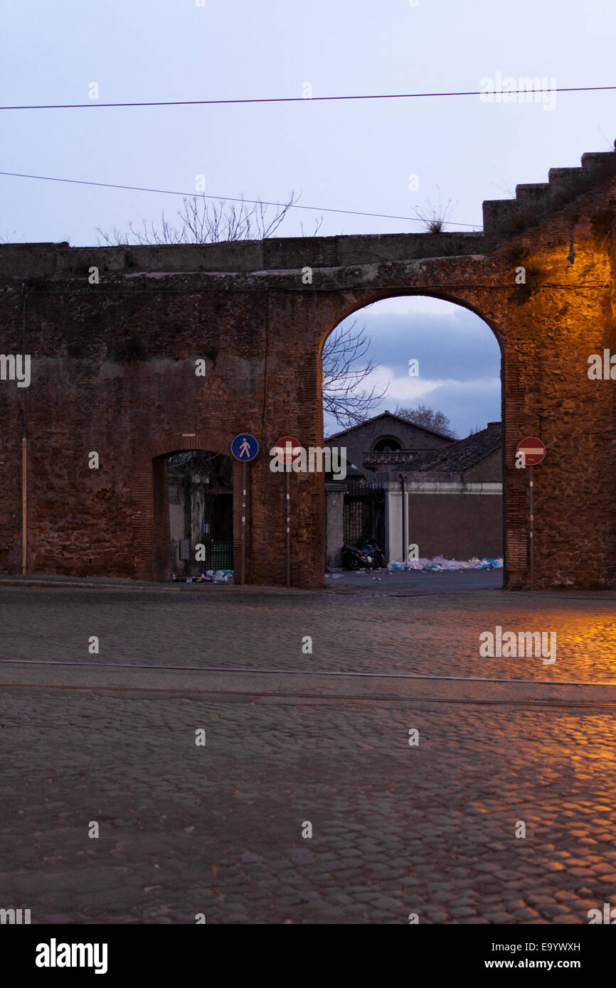 porta portese door in the ancient wall, rome, italy Stock Photo - Alamy