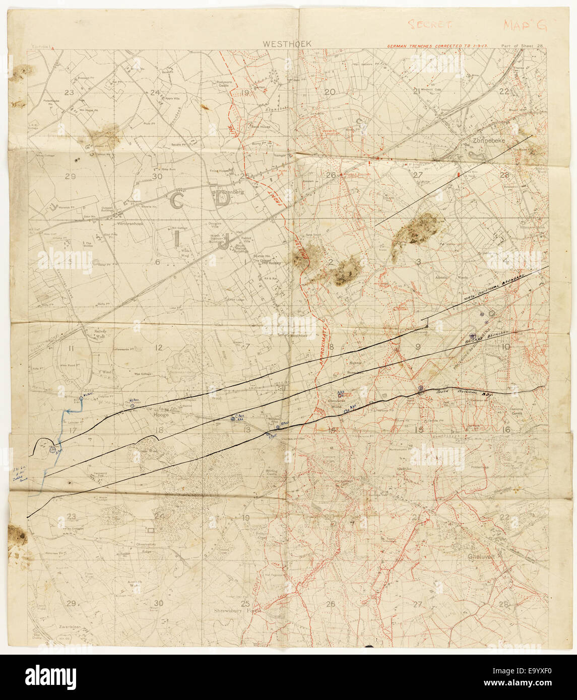 Wwi western front map hi-res stock photography and images - Alamy