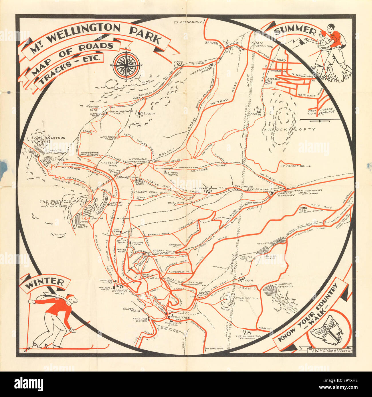 Mt wellington park map hi-res stock photography and images - Alamy