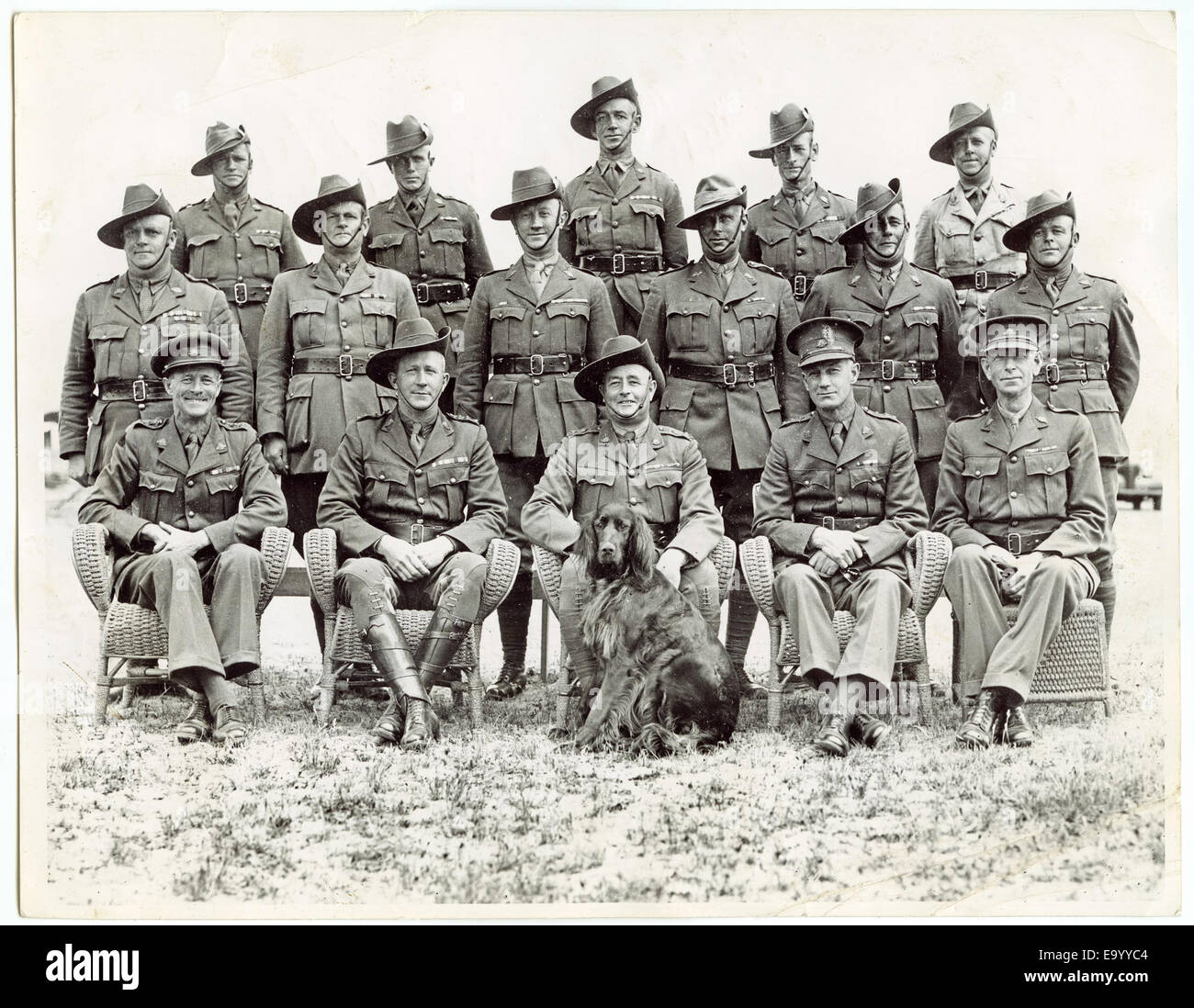 A photograph showing the officers of the 6th Garrison Battalion at ...