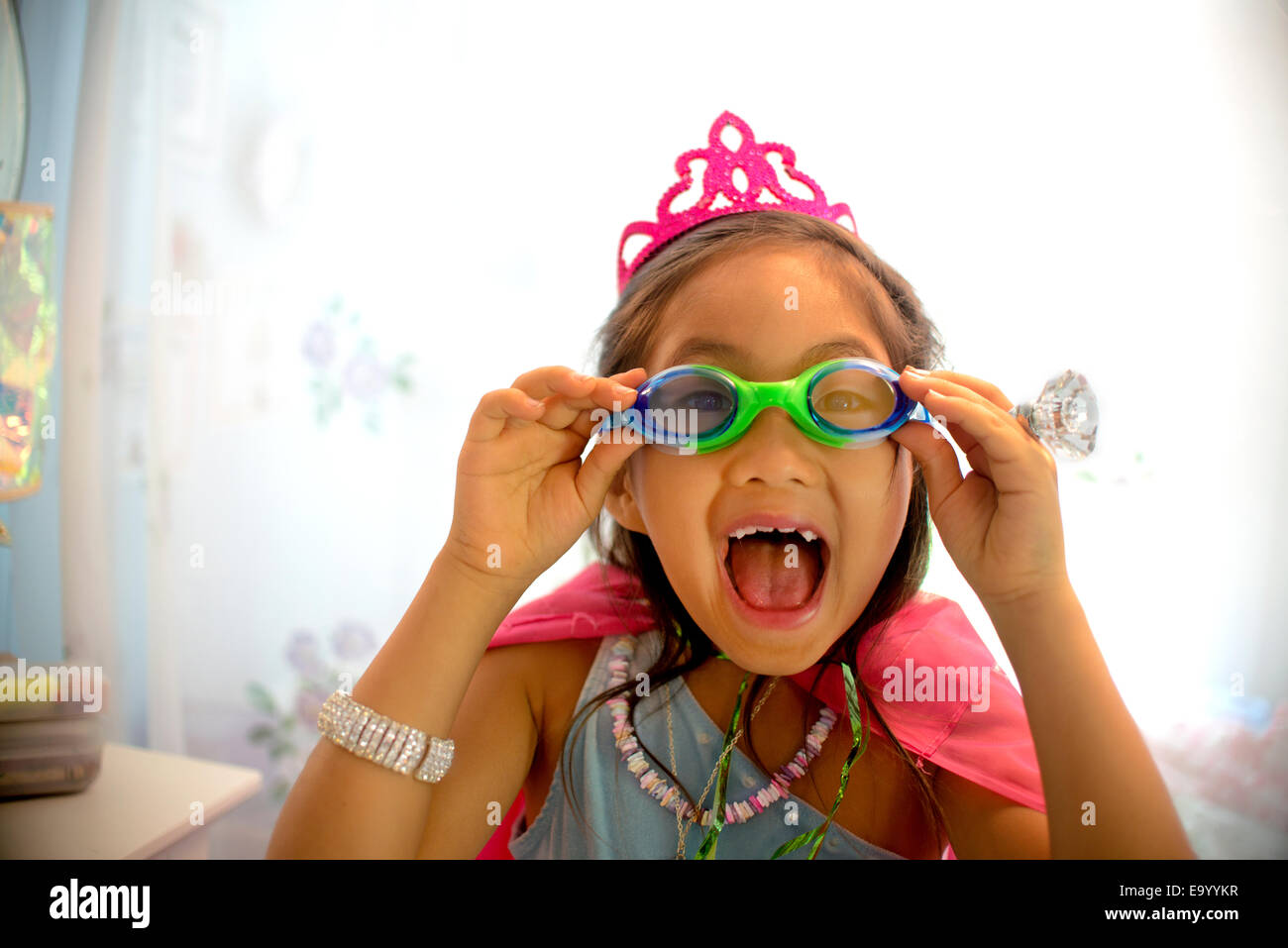 Young girl wearing fancy dress costume, pulling face Stock Photo - Alamy