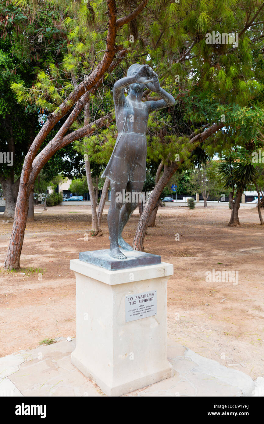 Statue in Larnaca theatre grounds, Larnaca, Cyprus Stock Photo - Alamy