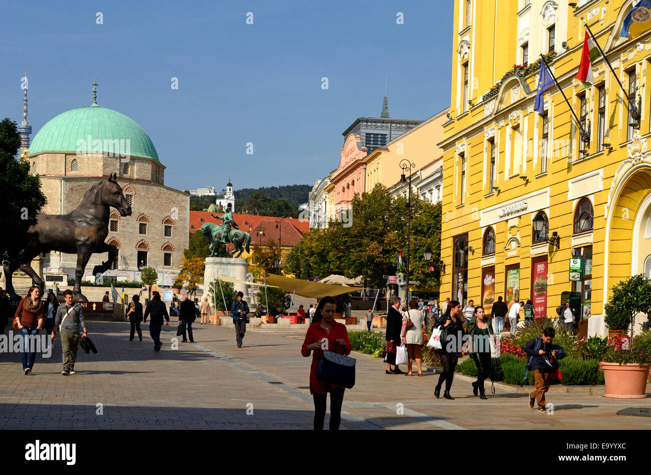 Pecs Hungary Baranya county South Transdanubia. Szechenyi Ter Square ...